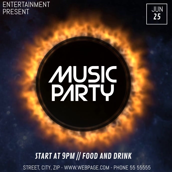 Music party video flyer template | PosterMyWall
