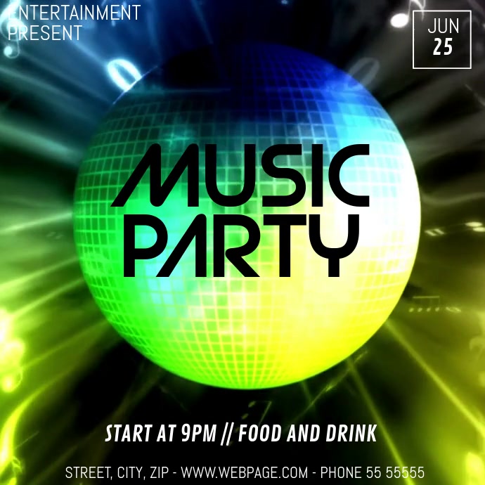 music party video flyer template | PosterMyWall