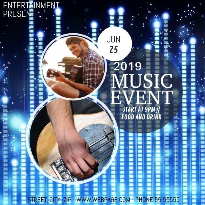 Music party video flyer template | PosterMyWall