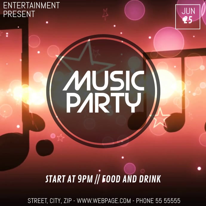 Music party video flyer template | PosterMyWall