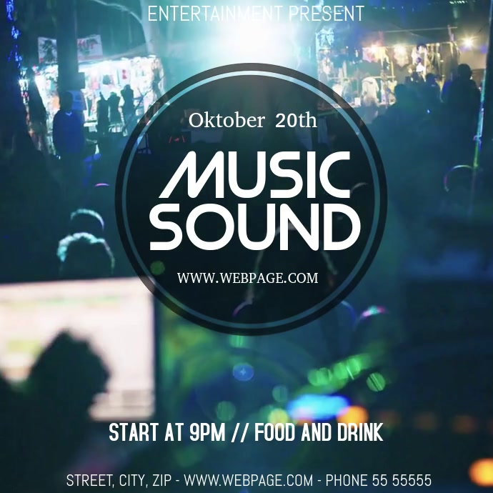 Music party video flyer template | PosterMyWall