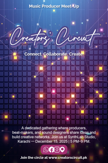 Plantilla de Music Producer Meetup Poster Template | Digital Modular ...