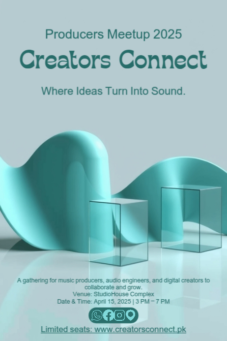 Music Producers Meetup Poster Template | Modern Audio Industry Event ...