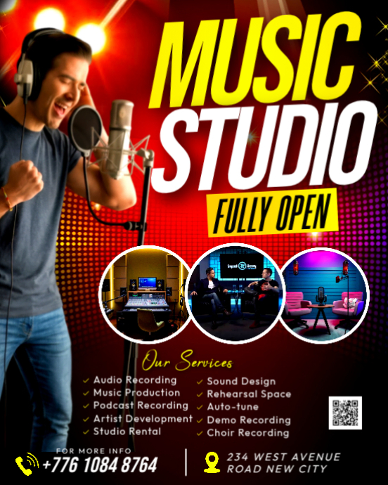 Plantilla de Music recording audio sound production Studio Services ...