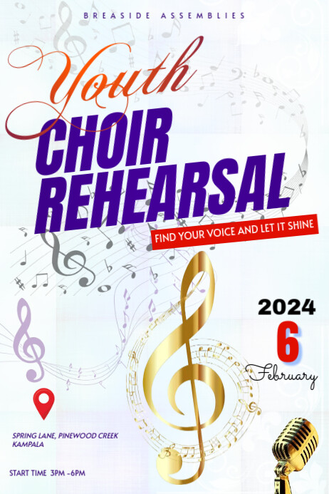 MUSIC REHEARSAL FLYER TEMPLATE | PosterMyWall