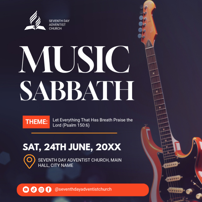 Copia de Music Sabbath — Church Worship Celebration Poster | Editable ...