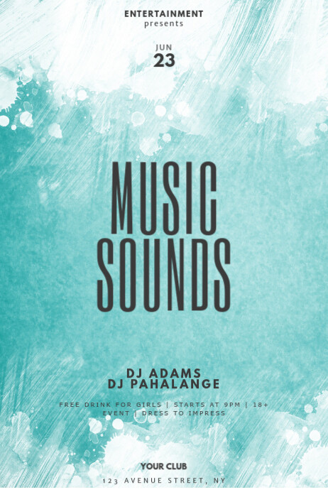 Music Sounds Party Flyer Template | PosterMyWall