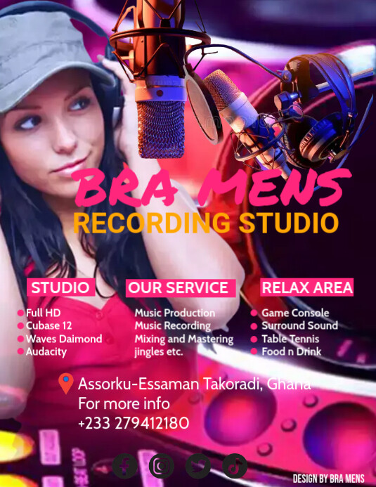 Music Studio flyer template | PosterMyWall