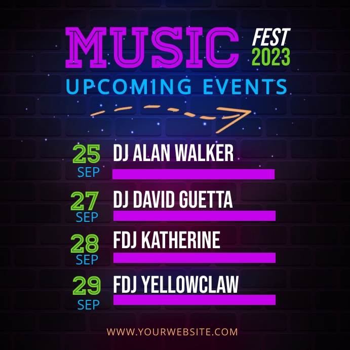 Music Upcoming Events Instagram Post Template | PosterMyWall