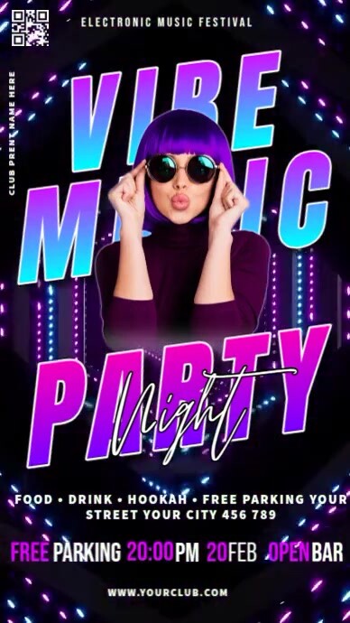 Copy of Music Vibe Party Video | PosterMyWall