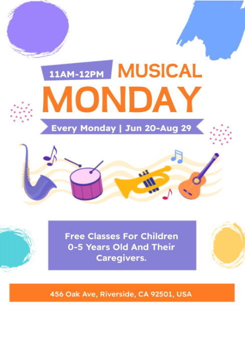 Copy of Musical Monday Event (Jun-Aug) | PosterMyWall