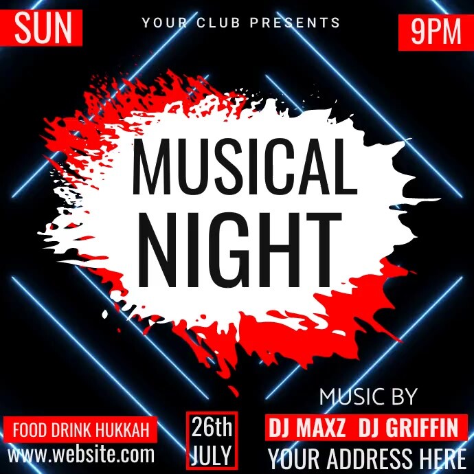 musical night/dj night Template | PosterMyWall