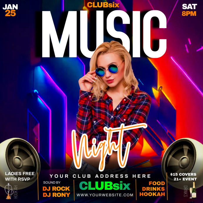 Musical night party flyer Template | PosterMyWall