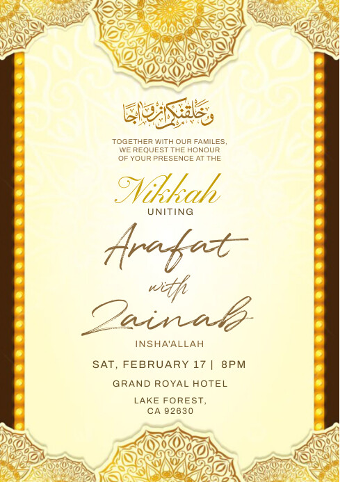 muslim wedding invitation Template | PosterMyWall