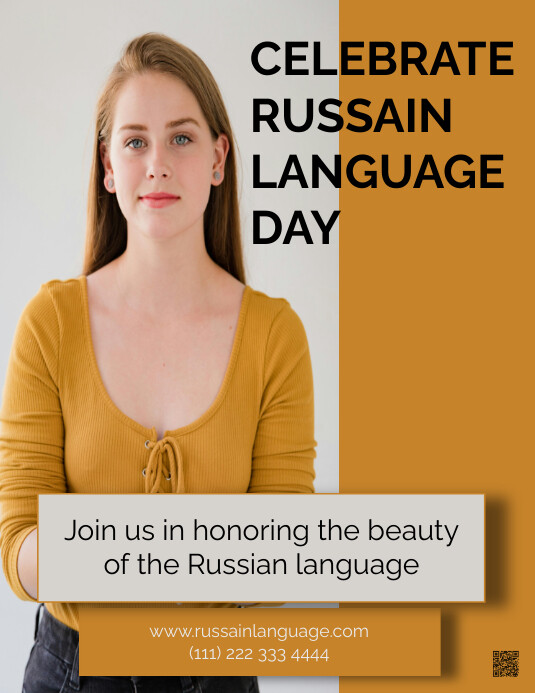 Copy of mustard modern and minimal Russian language d | PosterMyWall