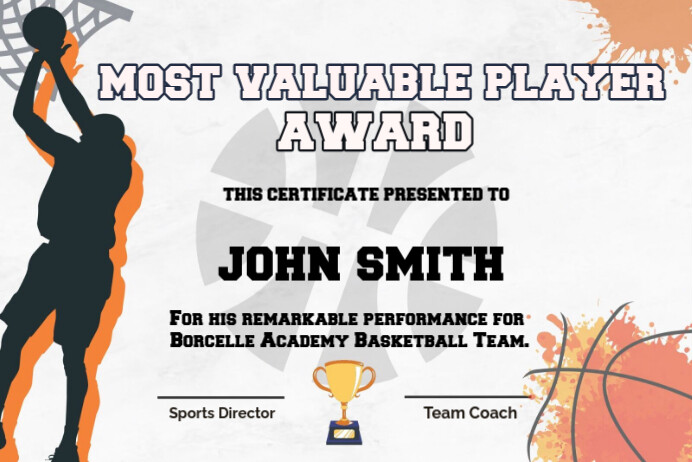 Mvp Award Cerficate Template | PosterMyWall