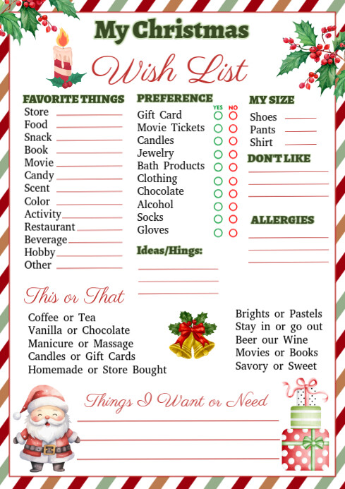 Copy of Wish List Christmas | PosterMyWall