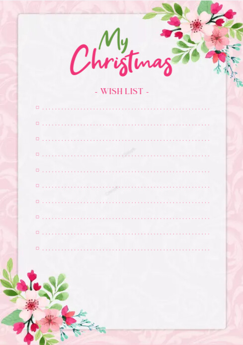 Plantilla de My Christmas Wish List Flyer A4 | PosterMyWall