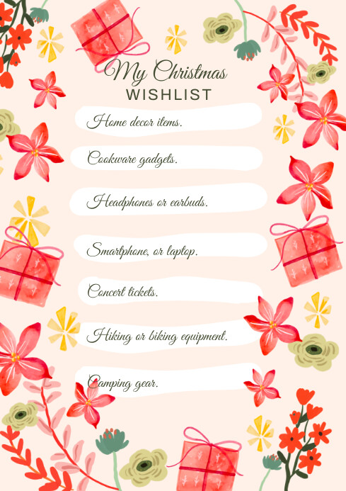 My Christmas Wishlist Template | PosterMyWall