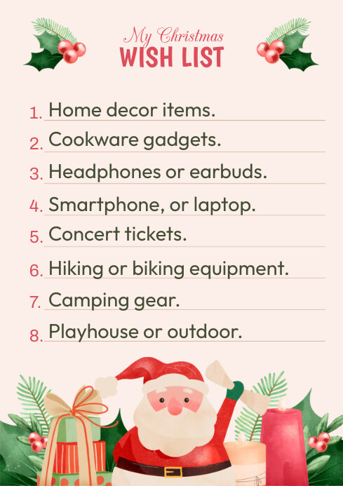 My Christmas Wishlist Template | PosterMyWall