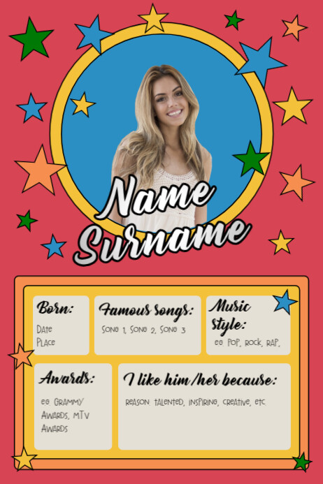 Plantilla de My Fav Favourite Singer Artist Poster - Template for ...