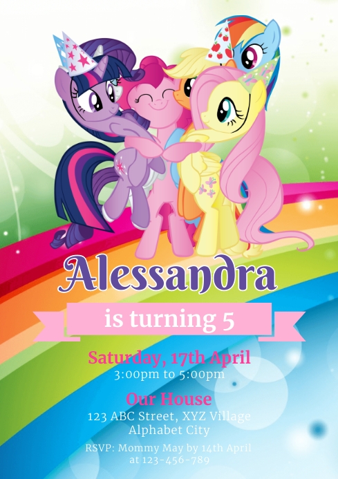 My Little Pony Birthday Invitation Template | PosterMyWall