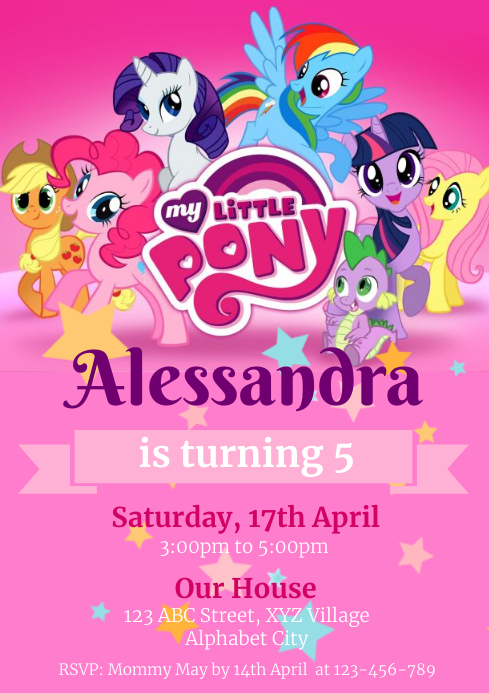 My Little Pony Birthday Invitation Template | PosterMyWall