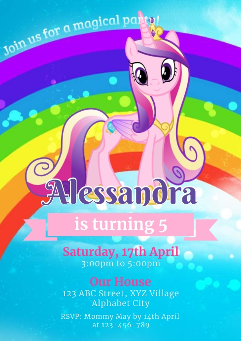 My Little Pony Birthday Invitation Template | PosterMyWall