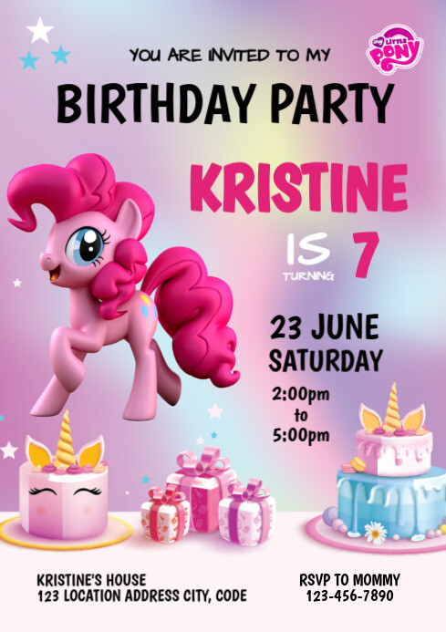 My Little Pony Birthday Invitation Template | PosterMyWall
