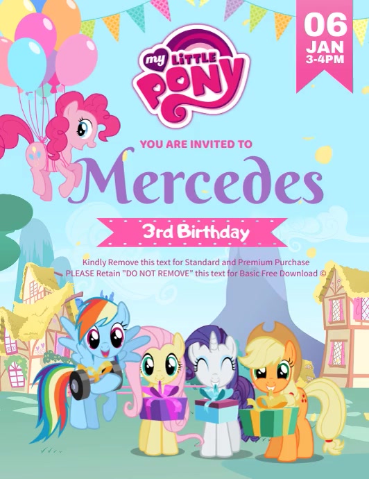 My Little Pony Template | PosterMyWall
