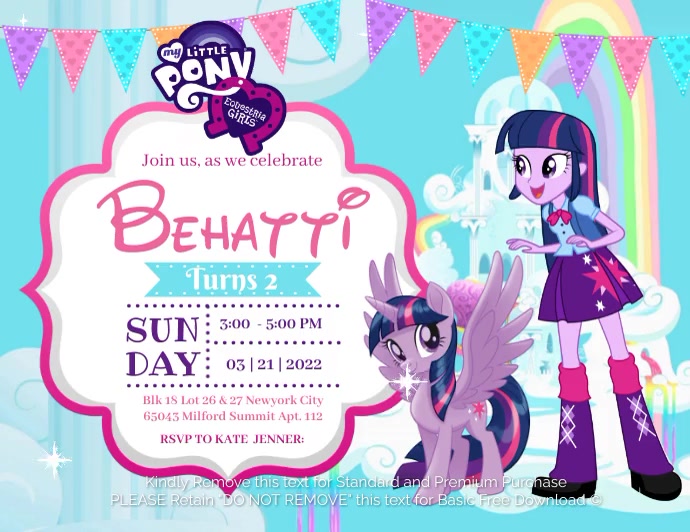 My Little Pony Template | PosterMyWall