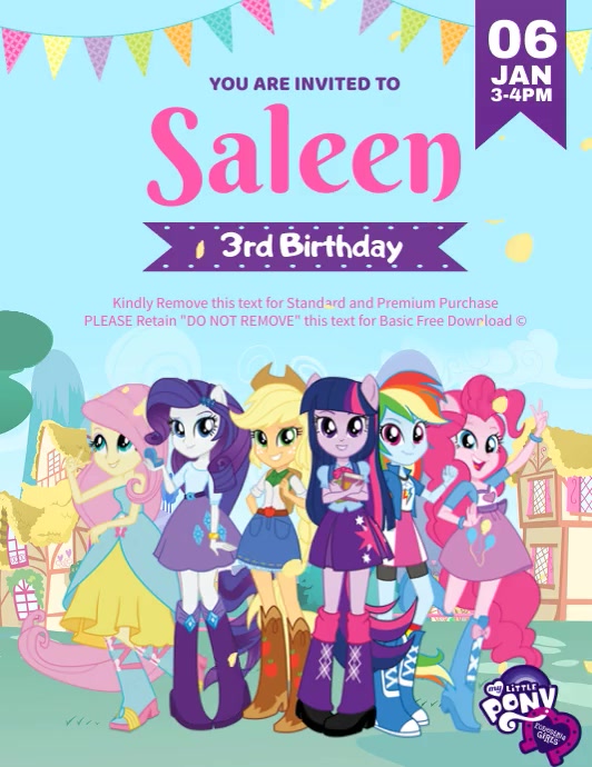 My Little Pony Template | PosterMyWall