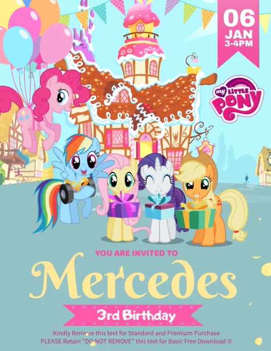 My Little Pony Template | PosterMyWall