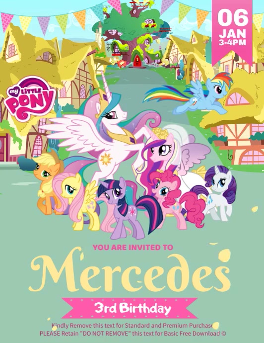 My Little Pony Template | PosterMyWall
