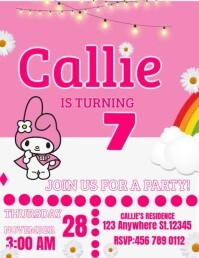 My melody birthday invitation Template | PosterMyWall