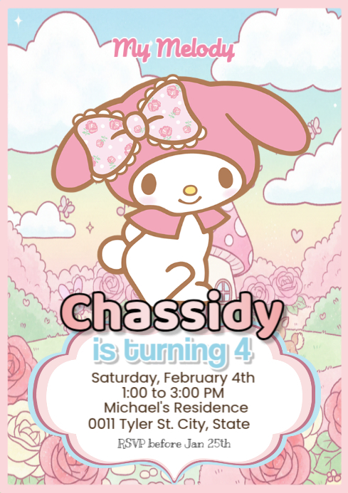 my melody birthday Template | PosterMyWall