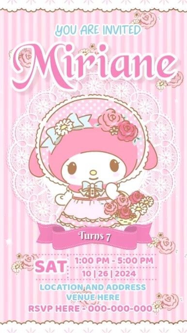 My melody birthday invitation Template | PosterMyWall