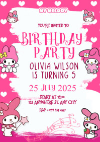 109+ Free Templates for 'My melody birthday invitation' | PosterMyWall