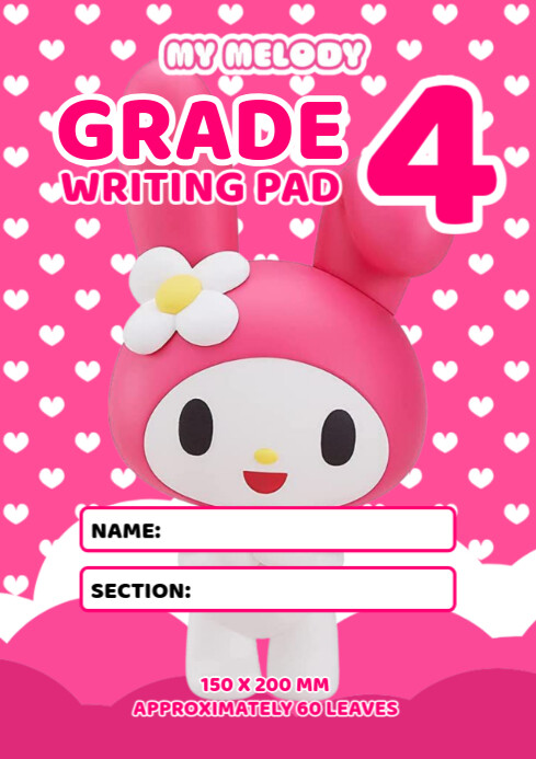 My Melody Grade 4 Writing Pad Cover Template | PosterMyWall