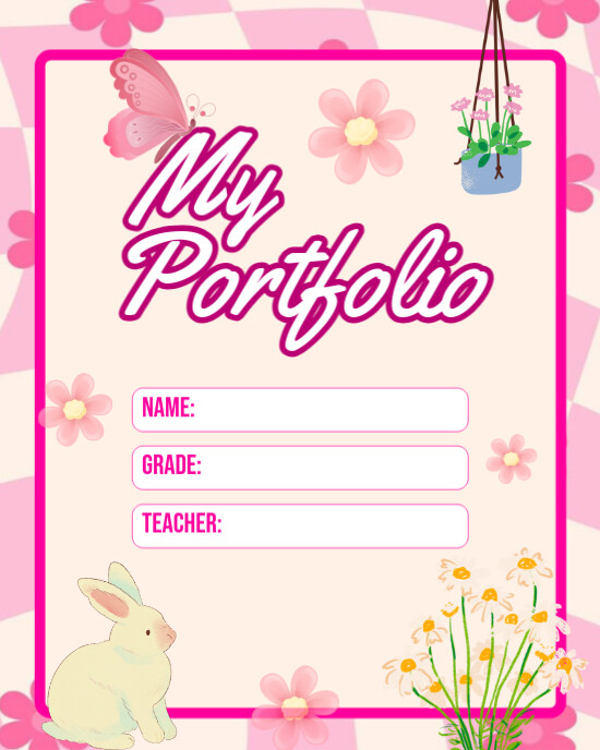 Copy of My Portfolio Cover Template pink | PosterMyWall
