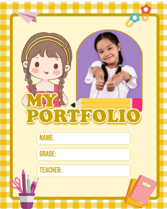 My Portfolio Cover Template yellow | PosterMyWall