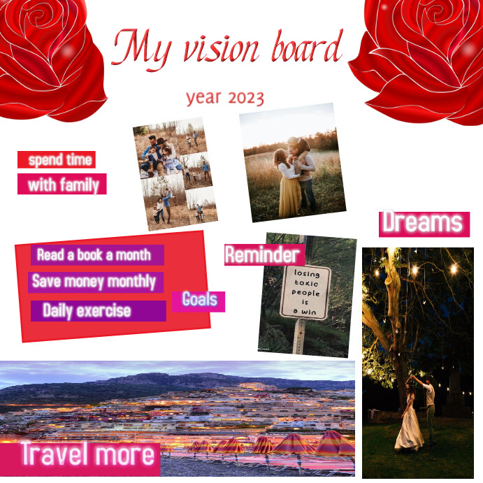My visoion board instagram post 2023 Template | PosterMyWall