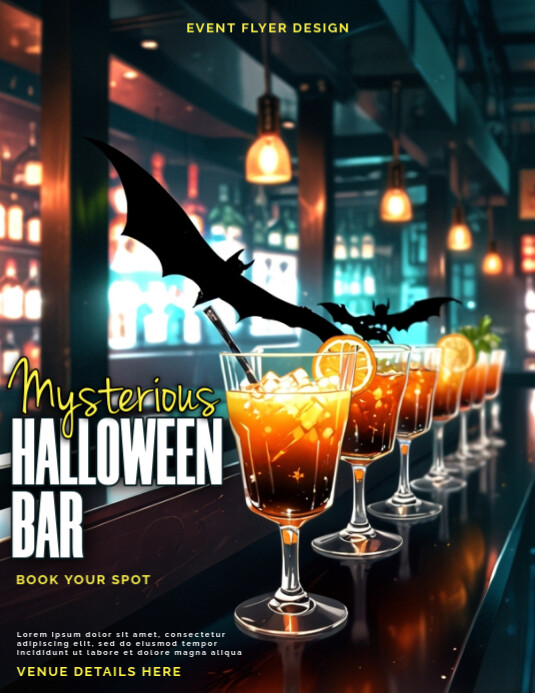Copy of Mysterious Halloween Bar Backdrop Designs for Nightlife Events ...
