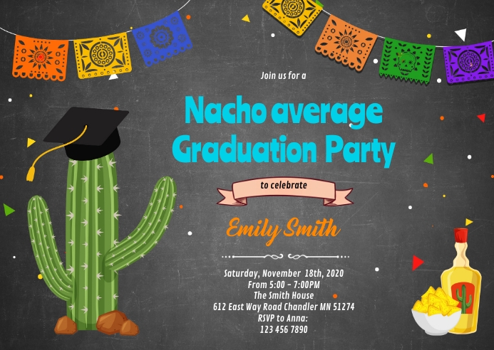 Nacho average graduation invitation Template | PosterMyWall