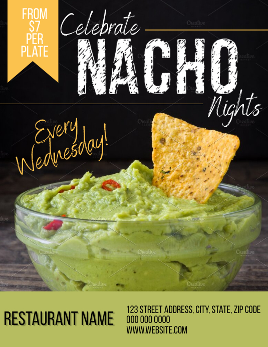 Copy of Nacho Nights Restaurant Flyer Template | PosterMyWall