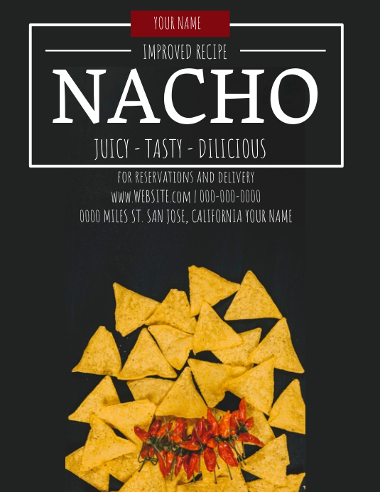Nacho Restaurant Flyer Template | PosterMyWall