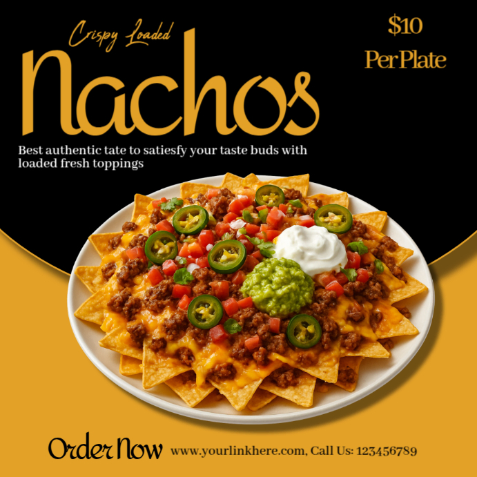Nachos Food Ad Digital Post, Food Plate Ads Template | PosterMyWall