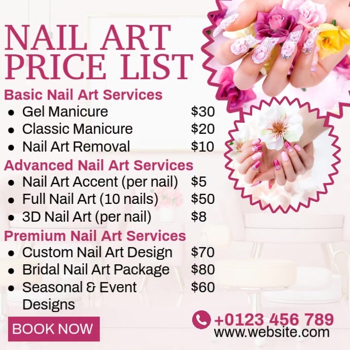 Nail Art Price List Template | PosterMyWall