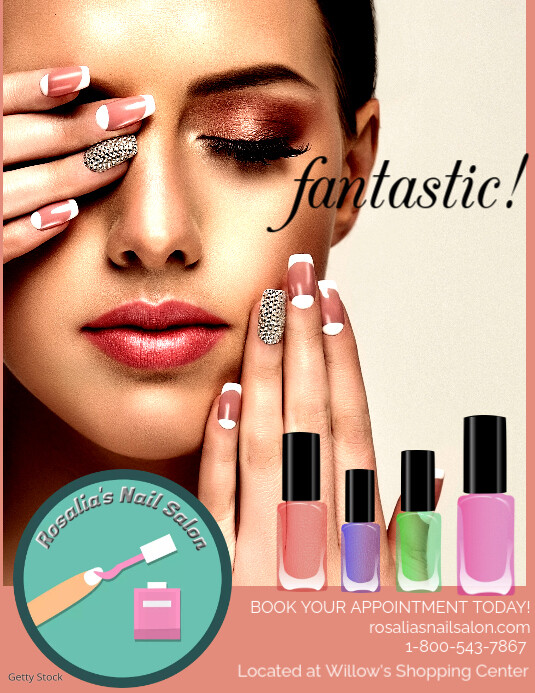 nail salon, beauty supply, retail, uñas Template | PosterMyWall