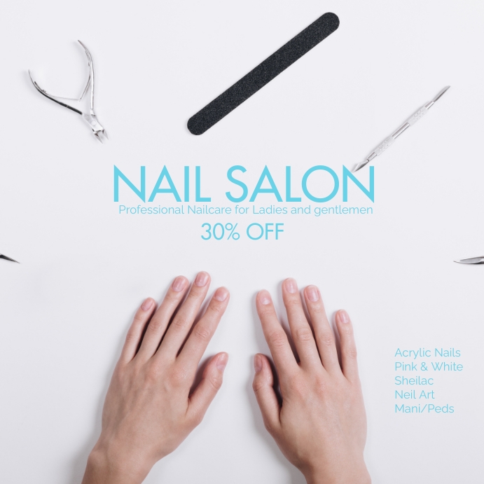 nail salon poster, flyer, socialmedia add Template | PosterMyWall